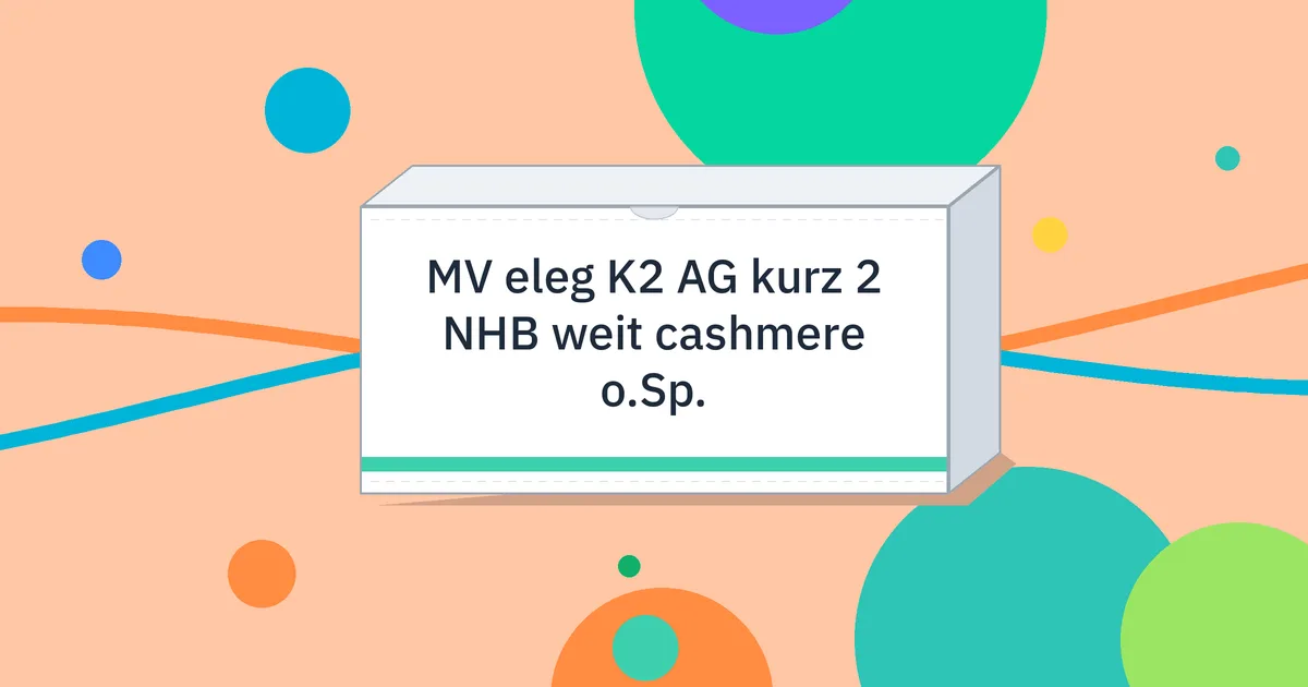 Symbolbild: Packung mit der Aufschrift MV eleg K2 AG kurz 2 NHB weit cashmere o.Sp. (PZN 15714099) – Verfügbarkeit und Bezug in Apotheken in Frankfurt am Main