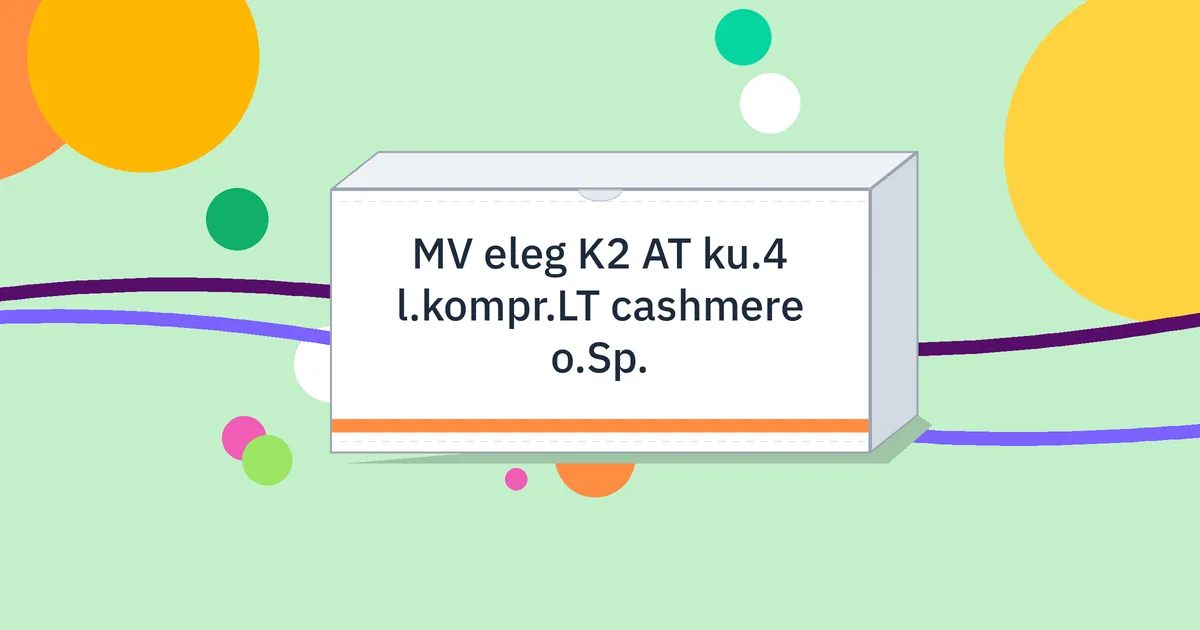 Symbolbild: Packung mit der Aufschrift MV eleg K2 AT ku.4 l.kompr.LT cashmere o.Sp. (PZN 14663046) – Verfügbarkeit und Bezug in Apotheken in Frankfurt am Main