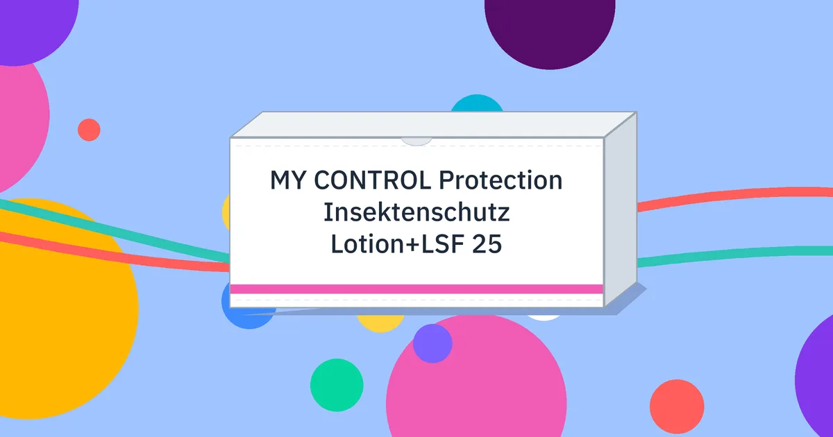 Symbolbild: Packung mit der Aufschrift MY CONTROL Protection Insektenschutz Lotion+LSF 25 (PZN 19212590) – Verfügbarkeit und Bezug in Apotheken in Frankfurt am Main