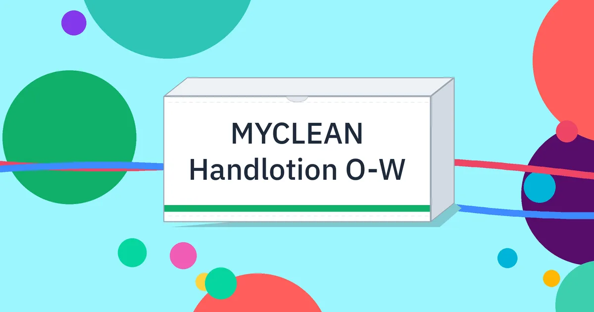 Symbolbild: Packung mit der Aufschrift MYCLEAN Handlotion O-W (PZN 20631837) – Verfügbarkeit und Bezug in Apotheken in Frankfurt am Main