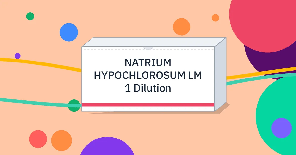 Symbolbild: Packung mit der Aufschrift NATRIUM HYPOCHLOROSUM LM 1 Dilution (PZN 12962810) – Verfügbarkeit und Bezug in Apotheken in Frankfurt am Main