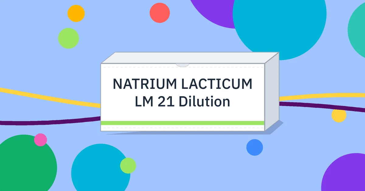 Symbolbild: Packung mit der Aufschrift NATRIUM LACTICUM LM 21 Dilution (PZN 12964921) – Verfügbarkeit und Bezug in Apotheken in Frankfurt am Main
