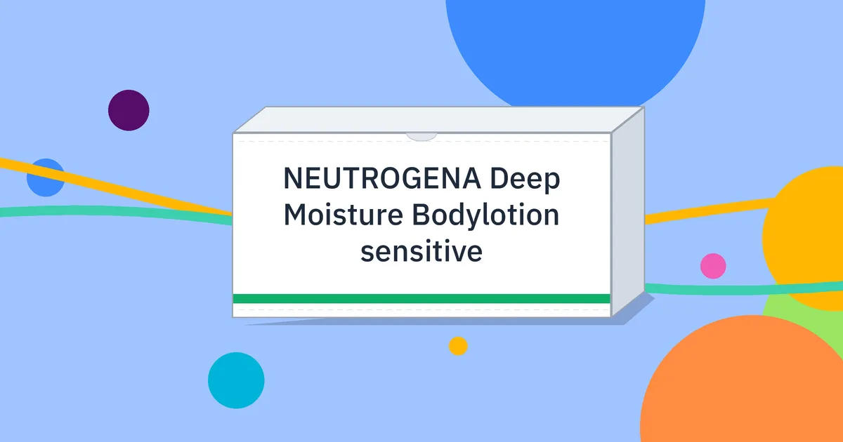 Symbolbild: Packung mit der Aufschrift NEUTROGENA Deep Moisture Bodylotion sensitive (PZN 01566985) – Verfügbarkeit und Bezug in Apotheken in Frankfurt am Main