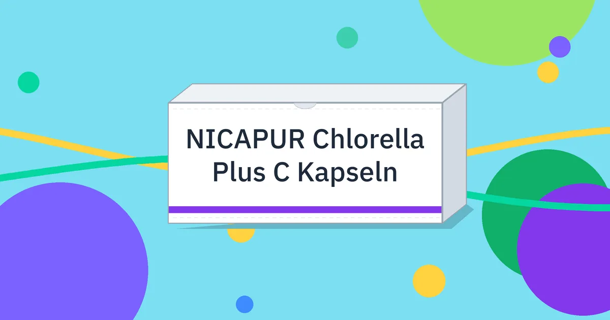 Symbolbild: Packung mit der Aufschrift NICAPUR Chlorella Plus C Kapseln (PZN 06142439) – Verfügbarkeit und Bezug in Apotheken in Frankfurt am Main