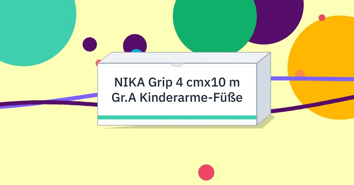 Symbolbild: Packung mit der Aufschrift NIKA Grip 4 cmx10 m Gr.A Kinderarme-Füße (PZN 18171647) – Verfügbarkeit und Bezug in Apotheken in Frankfurt am Main