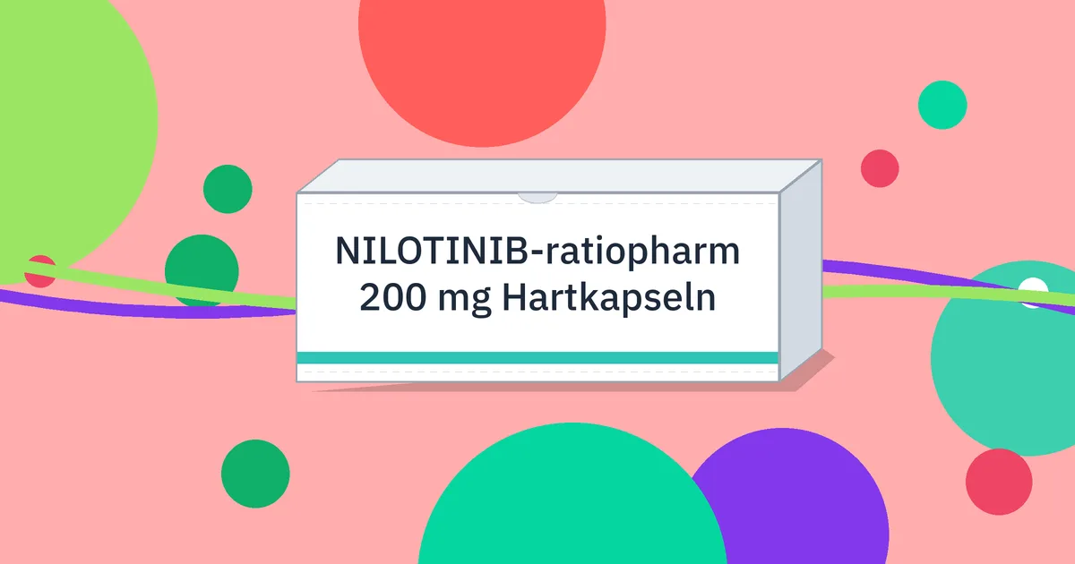 Symbolbild: Packung mit der Aufschrift NILOTINIB-ratiopharm 200 mg Hartkapseln (PZN 19238342) – Verfügbarkeit und Bezug in Apotheken in Frankfurt am Main