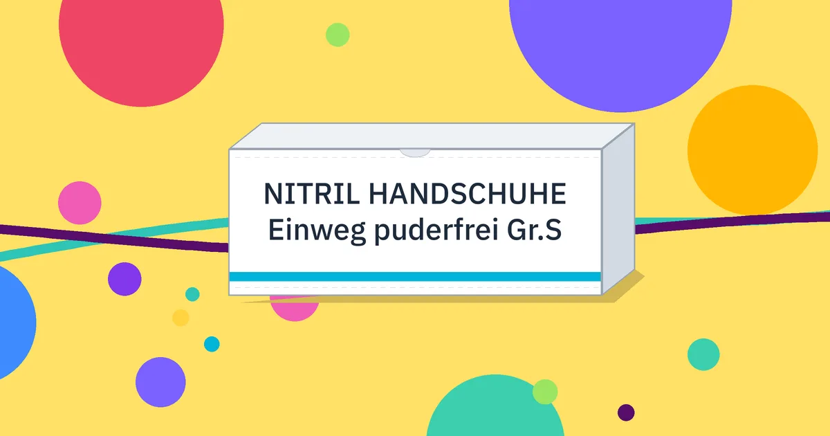 Symbolbild: Packung mit der Aufschrift NITRIL HANDSCHUHE Einweg puderfrei Gr.S (PZN 09083186) – Verfügbarkeit und Bezug in Apotheken in Frankfurt am Main