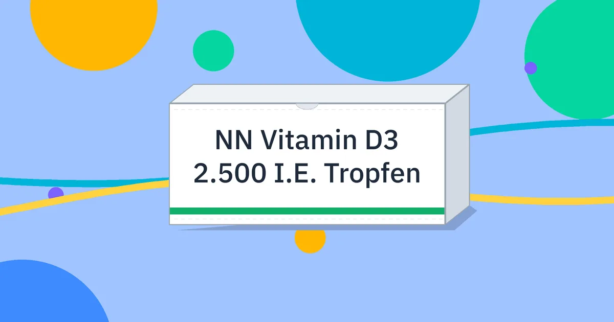 Symbolbild: Packung mit der Aufschrift NN Vitamin D3 2.500 I.E. Tropfen (PZN 15376917) – Verfügbarkeit und Bezug in Apotheken in Frankfurt am Main