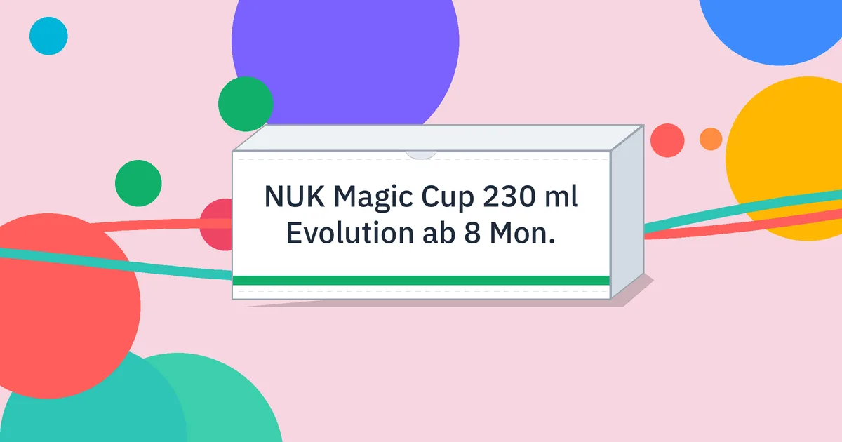 Symbolbild: Packung mit der Aufschrift NUK Magic Cup 230 ml Evolution ab 8 Mon. (PZN 14328187) – Verfügbarkeit und Bezug in Apotheken in Frankfurt am Main