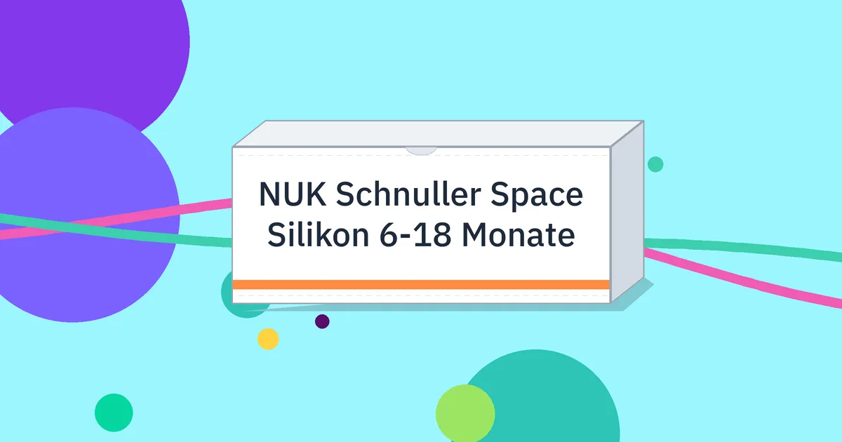 Symbolbild: Packung mit der Aufschrift NUK Schnuller Space Silikon 6-18 Monate (PZN 14328218) – Verfügbarkeit und Bezug in Apotheken in Frankfurt am Main