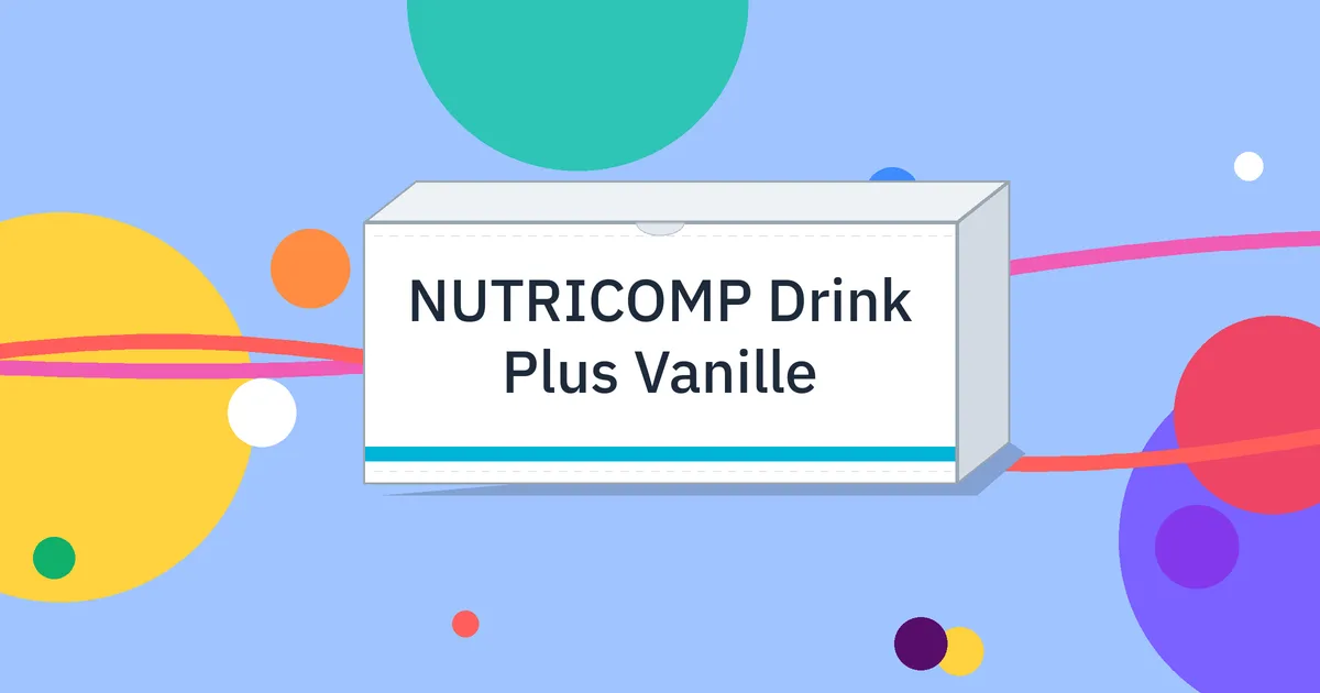 Symbolbild: Packung mit der Aufschrift NUTRICOMP Drink Plus Vanille (PZN 11128424) – Verfügbarkeit und Bezug in Apotheken in Frankfurt am Main