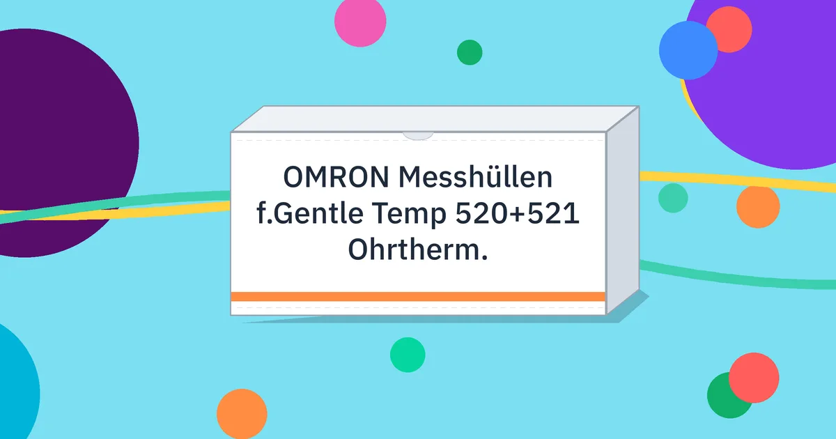 Symbolbild: Packung mit der Aufschrift OMRON Messhüllen f.Gentle Temp 520+521 Ohrtherm. (PZN 04434480) – Verfügbarkeit und Bezug in Apotheken in Frankfurt am Main