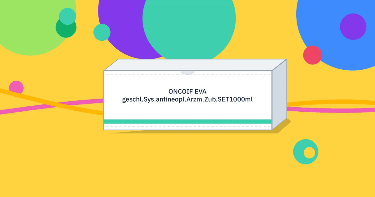 Symbolbild: Packung mit der Aufschrift ONCOIF EVA geschl.Sys.antineopl.Arzm.Zub.SET1000ml (PZN 19466480) – Verfügbarkeit und Bezug in Apotheken in Frankfurt am Main
