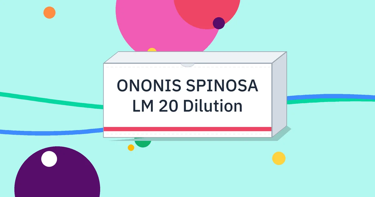 Symbolbild: Packung mit der Aufschrift ONONIS SPINOSA LM 20 Dilution (PZN 13625776) – Verfügbarkeit und Bezug in Apotheken in Frankfurt am Main