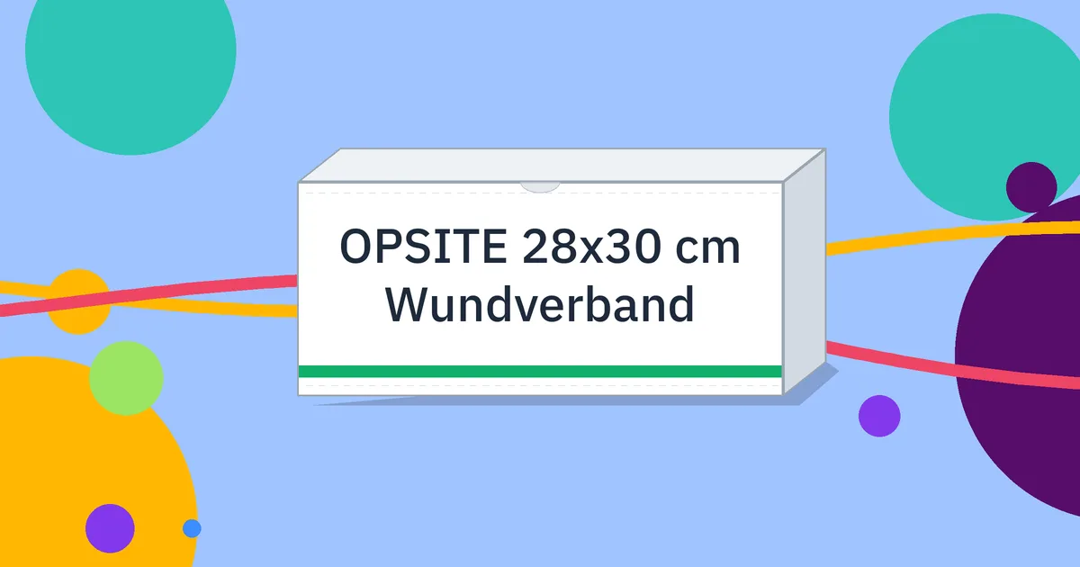 Symbolbild: Packung mit der Aufschrift OPSITE 28x30 cm Wundverband (PZN 08869186) – Verfügbarkeit und Bezug in Apotheken in Frankfurt am Main