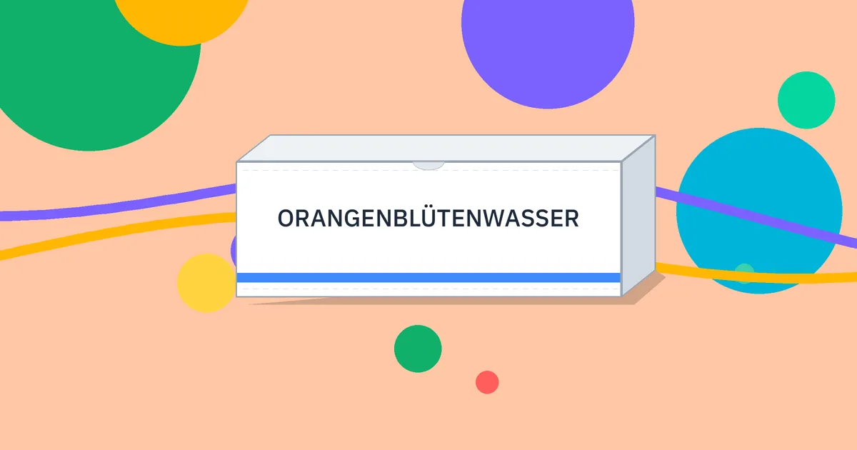 Symbolbild: Packung mit der Aufschrift ORANGENBLÜTENWASSER (PZN 01429975) – Verfügbarkeit und Bezug in Apotheken in Frankfurt am Main