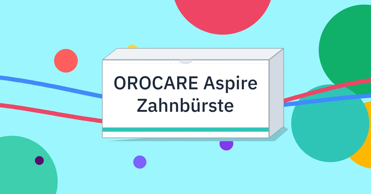 Symbolbild: Packung mit der Aufschrift OROCARE Aspire Zahnbürste (PZN 16955913) – Verfügbarkeit und Bezug in Apotheken in Frankfurt am Main