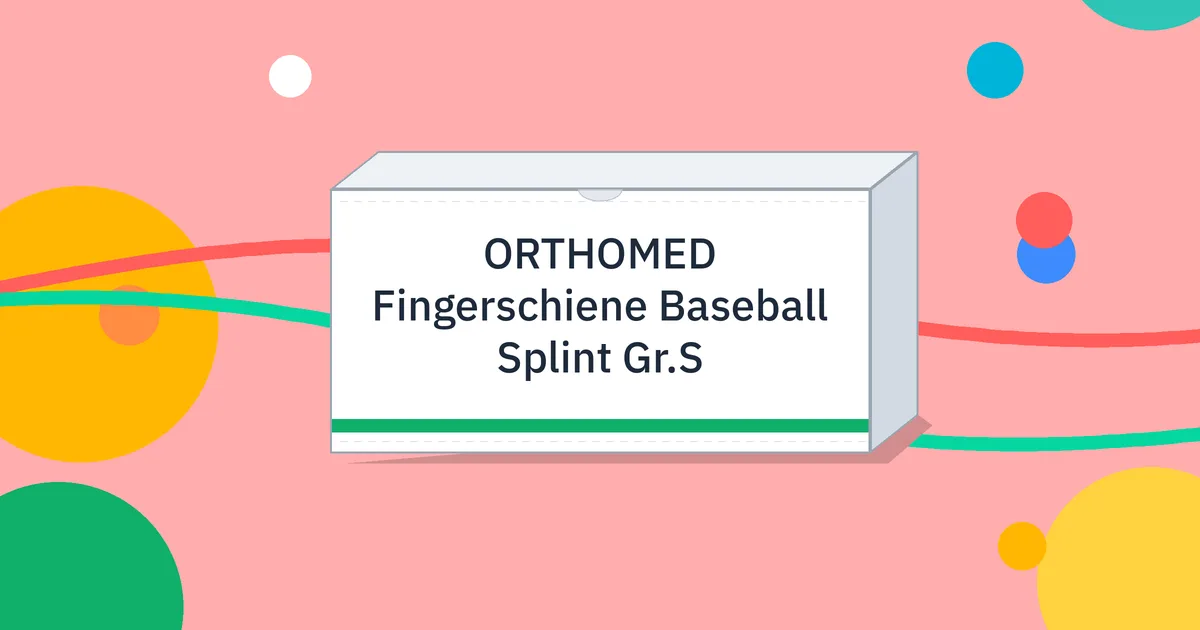 Symbolbild: Packung mit der Aufschrift ORTHOMED Fingerschiene Baseball Splint Gr.S (PZN 16507008) – Verfügbarkeit und Bezug in Apotheken in Frankfurt am Main