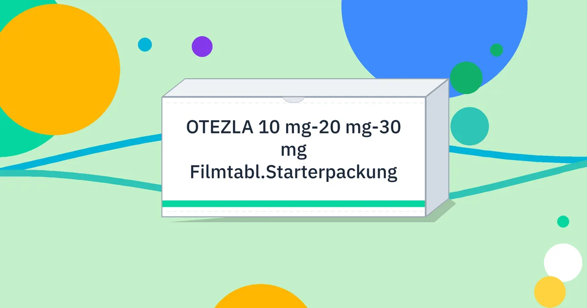 Symbolbild: Packung mit der Aufschrift OTEZLA 10 mg-20 mg-30 mg Filmtabl.Starterpackung (PZN 12671900) – Verfügbarkeit und Bezug in Apotheken in Frankfurt am Main