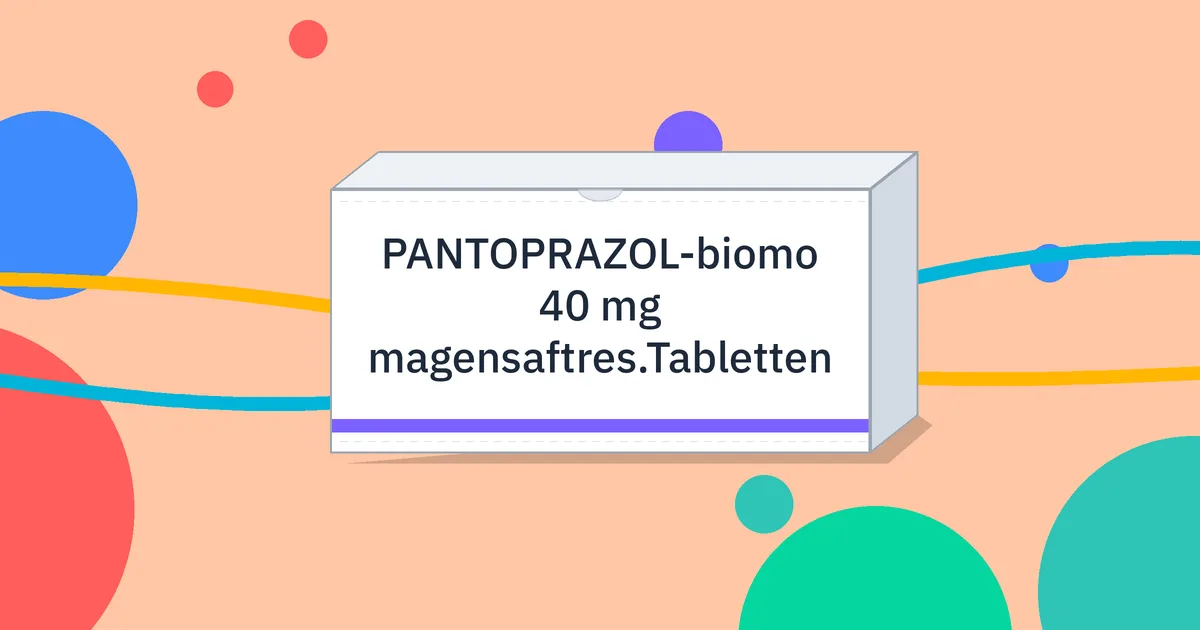 Symbolbild: Packung mit der Aufschrift PANTOPRAZOL-biomo 40 mg magensaftres.Tabletten (PZN 00294728) – Verfügbarkeit und Bezug in Apotheken in Frankfurt am Main