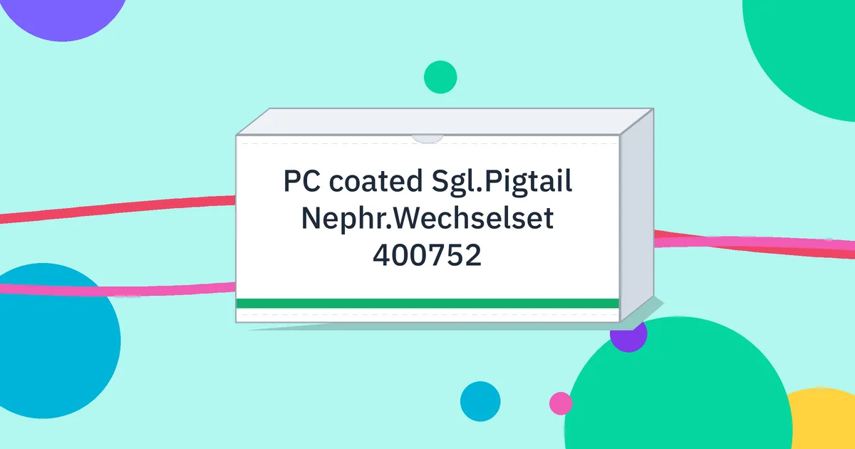 Symbolbild: Packung mit der Aufschrift PC coated Sgl.Pigtail Nephr.Wechselset 400752 (PZN 06679079) – Verfügbarkeit und Bezug in Apotheken in Frankfurt am Main