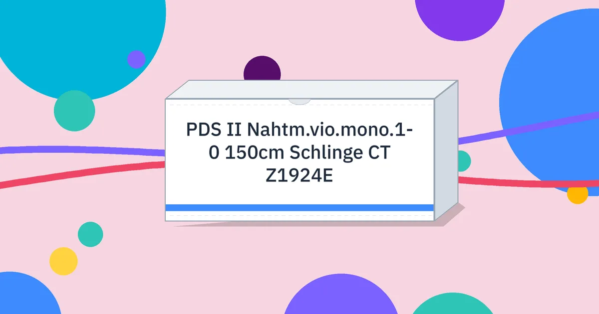 Symbolbild: Packung mit der Aufschrift PDS II Nahtm.vio.mono.1-0 150cm Schlinge CT Z1924E (PZN 16806432) – Verfügbarkeit und Bezug in Apotheken in Frankfurt am Main