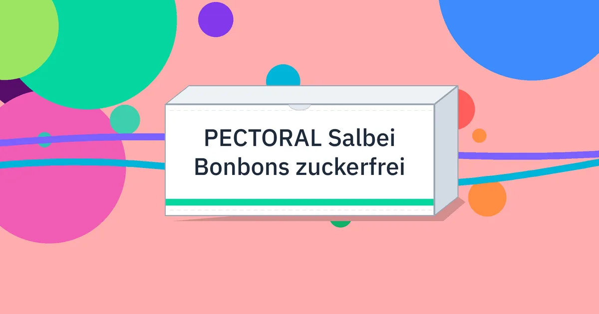 Symbolbild: Packung mit der Aufschrift PECTORAL Salbei Bonbons zuckerfrei (PZN 00672716) – Verfügbarkeit und Bezug in Apotheken in Frankfurt am Main