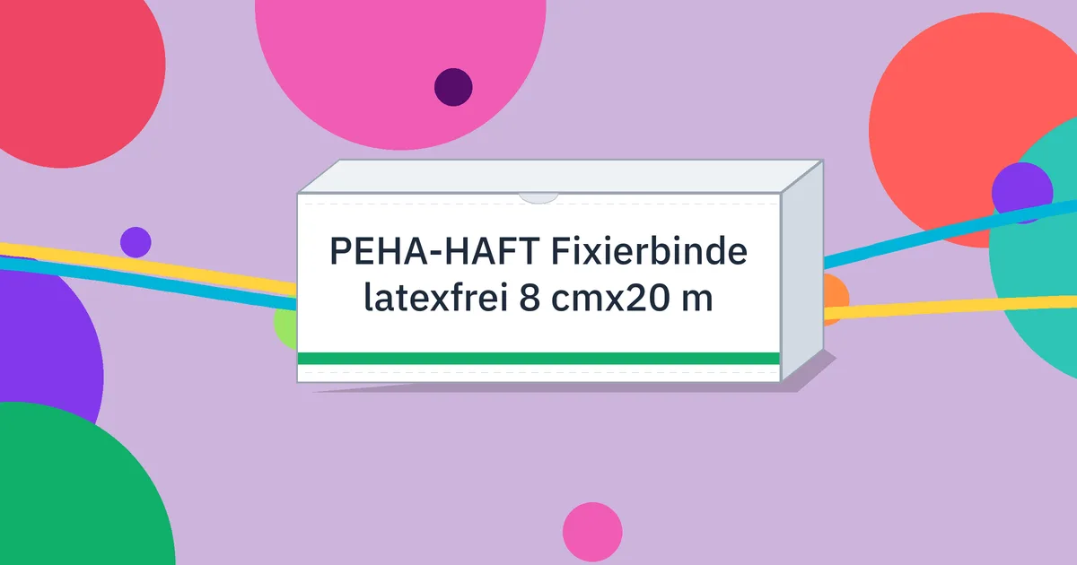 Symbolbild: Packung mit der Aufschrift PEHA-HAFT Fixierbinde latexfrei 8 cmx20 m (PZN 16205313) – Verfügbarkeit und Bezug in Apotheken in Frankfurt am Main