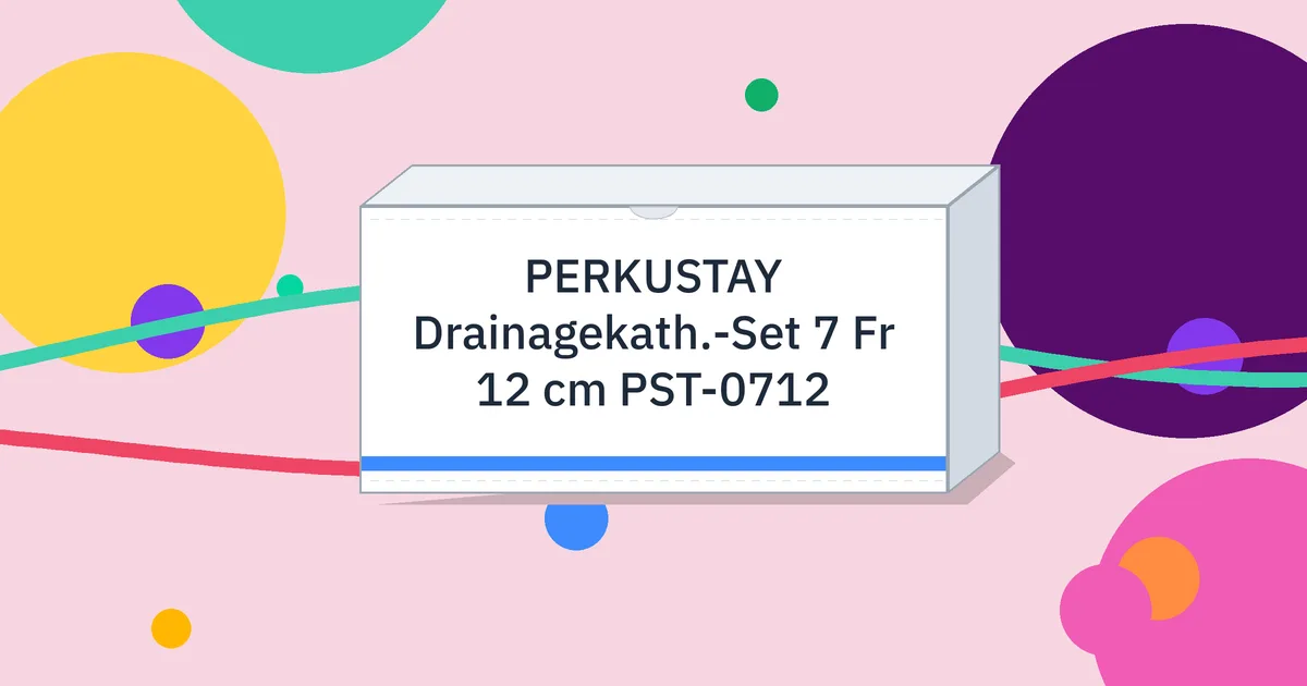 Symbolbild: Packung mit der Aufschrift PERKUSTAY Drainagekath.-Set 7 Fr 12 cm PST-0712 (PZN 14185983) – Verfügbarkeit und Bezug in Apotheken in Frankfurt am Main