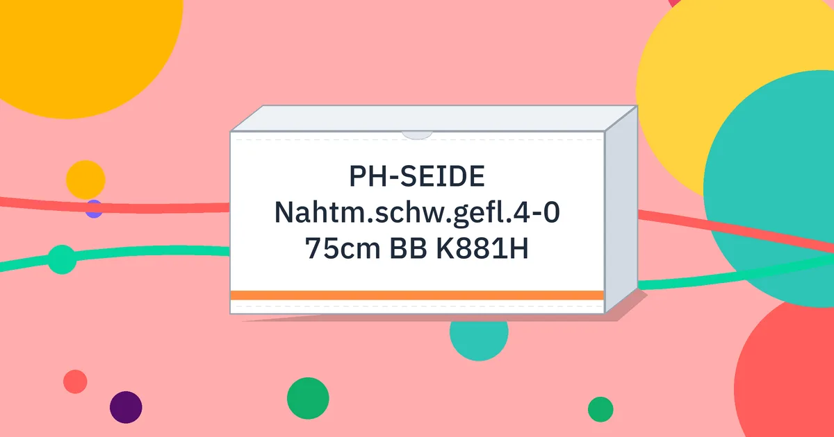 Symbolbild: Packung mit der Aufschrift PH-SEIDE Nahtm.schw.gefl.4-0 75cm BB K881H (PZN 16253772) – Verfügbarkeit und Bezug in Apotheken in Frankfurt am Main