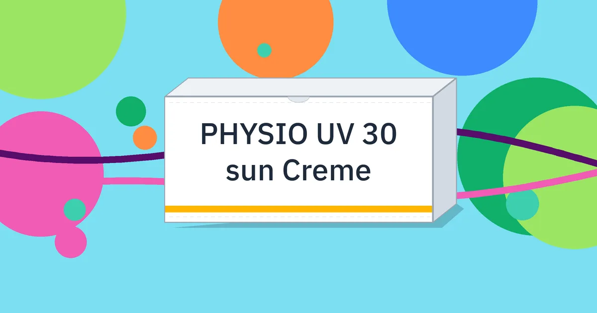 Symbolbild: Packung mit der Aufschrift PHYSIO UV 30 sun Creme (PZN 06572660) – Verfügbarkeit und Bezug in Apotheken in Frankfurt am Main