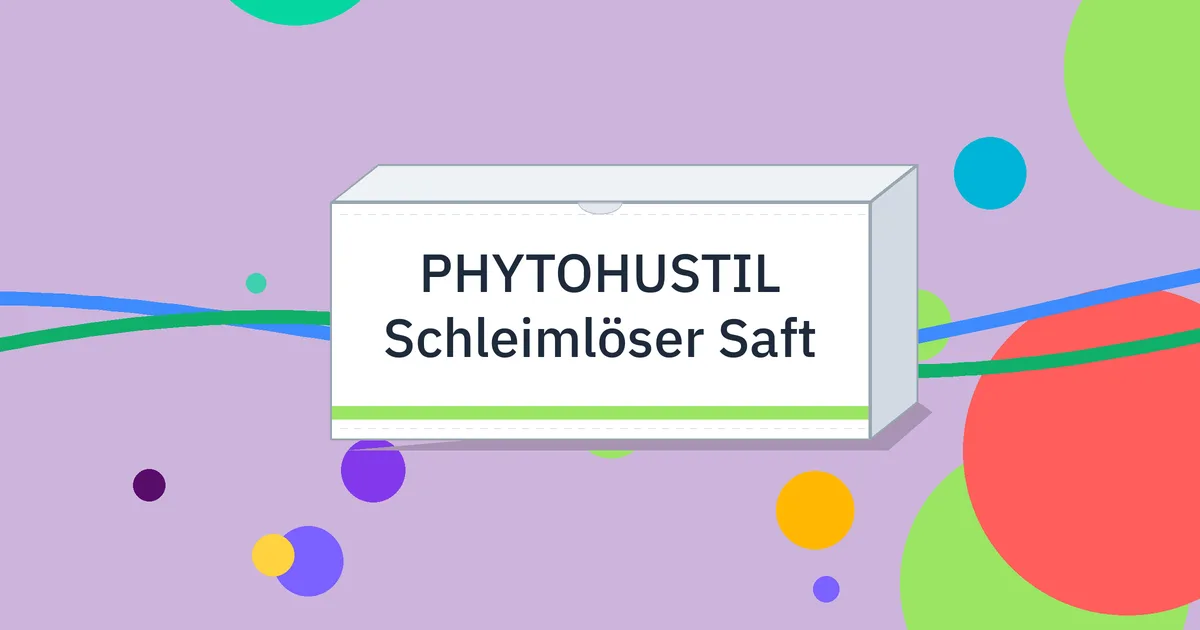 Symbolbild: Packung mit der Aufschrift PHYTOHUSTIL Schleimlöser Saft (PZN 18746800) – Verfügbarkeit und Bezug in Apotheken in Frankfurt am Main