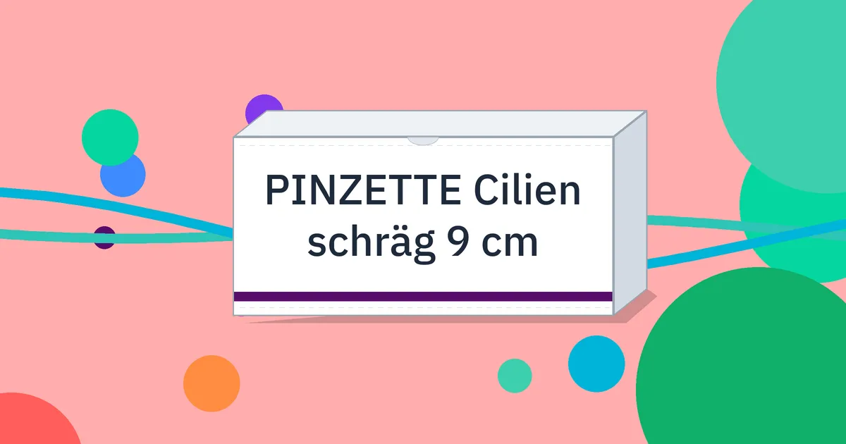 Symbolbild: Packung mit der Aufschrift PINZETTE Cilien schräg 9 cm (PZN 00172801) – Verfügbarkeit und Bezug in Apotheken in Frankfurt am Main