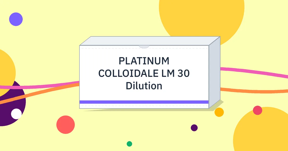 Symbolbild: Packung mit der Aufschrift PLATINUM COLLOIDALE LM 30 Dilution (PZN 13038145) – Verfügbarkeit und Bezug in Apotheken in Frankfurt am Main