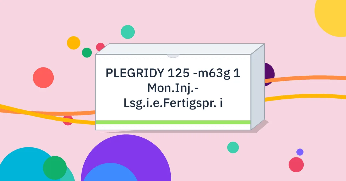 Symbolbild: Packung mit der Aufschrift PLEGRIDY 125 -m63g 1 Mon.Inj.-Lsg.i.e.Fertigspr. i (PZN 16825464) – Verfügbarkeit und Bezug in Apotheken in Frankfurt am Main