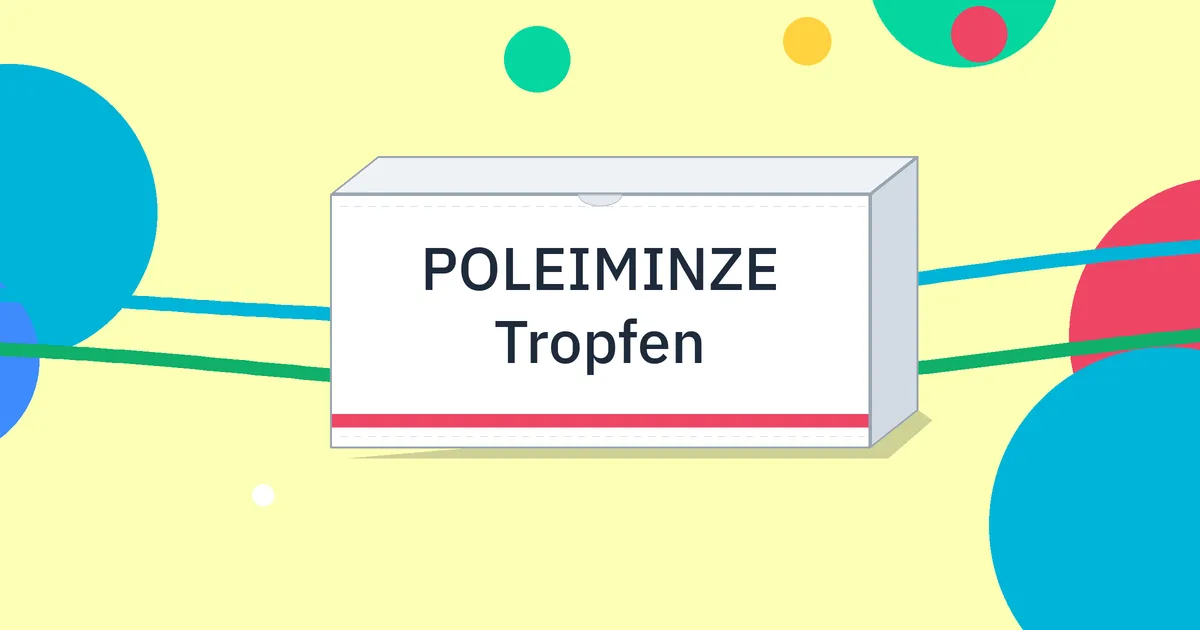 Symbolbild: Packung mit der Aufschrift POLEIMINZE Tropfen (PZN 19142004) – Verfügbarkeit und Bezug in Apotheken in Frankfurt am Main