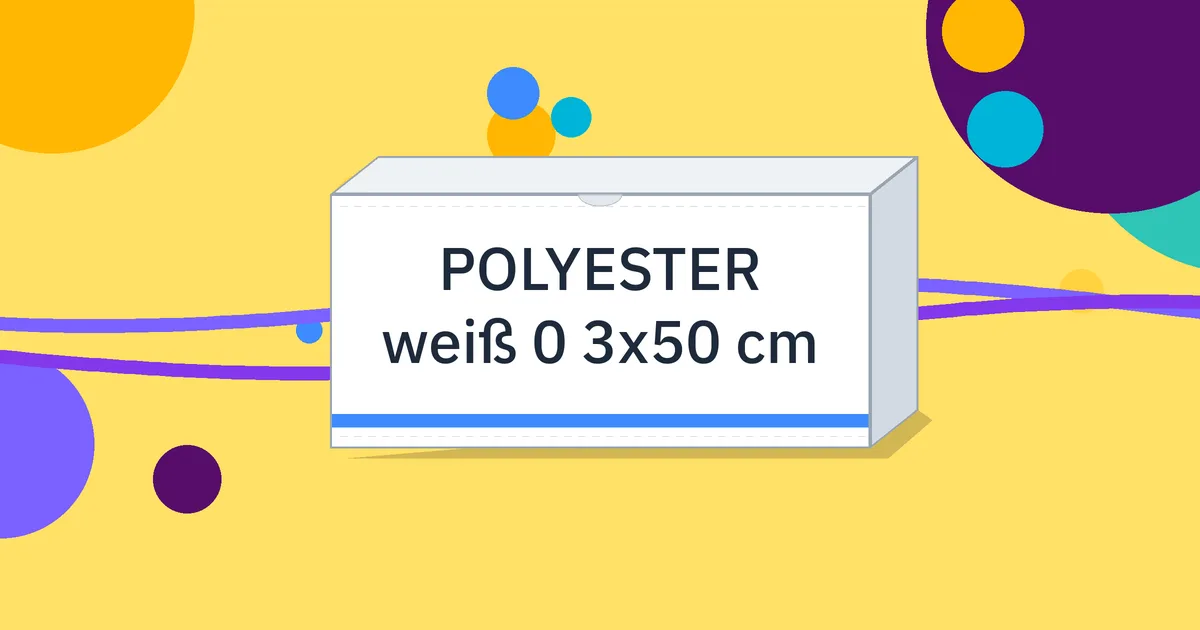 Symbolbild: Packung mit der Aufschrift POLYESTER weiß 0 3x50 cm (PZN 00548353) – Verfügbarkeit und Bezug in Apotheken in Frankfurt am Main