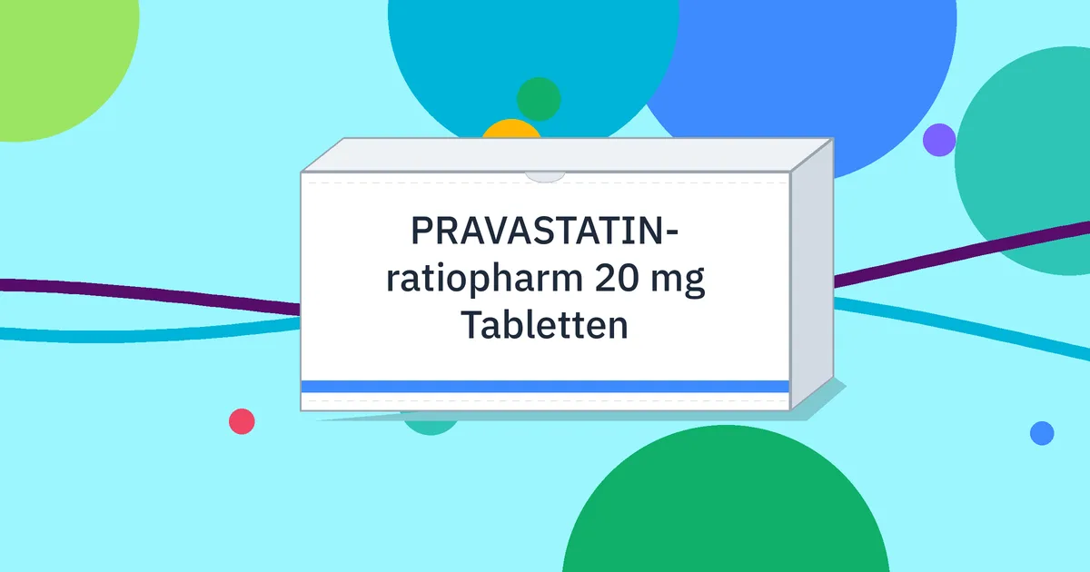 Symbolbild: Packung mit der Aufschrift PRAVASTATIN-ratiopharm 20 mg Tabletten (PZN 00848670) – Verfügbarkeit und Bezug in Apotheken in Frankfurt am Main