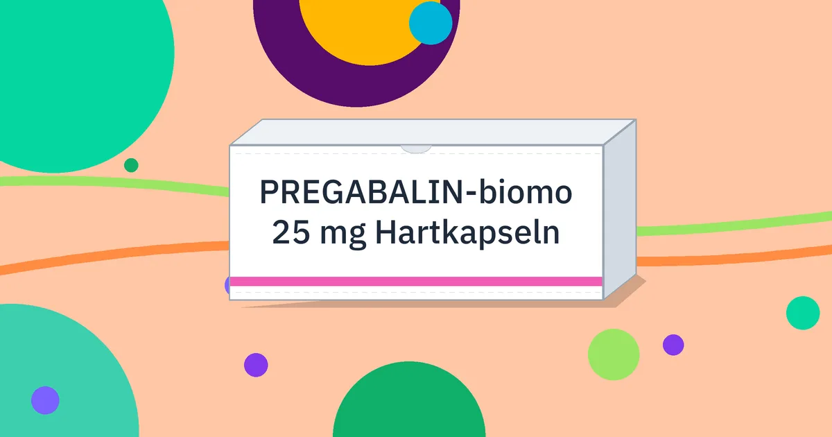 Symbolbild: Packung mit der Aufschrift PREGABALIN-biomo 25 mg Hartkapseln (PZN 14036243) – Verfügbarkeit und Bezug in Apotheken in Frankfurt am Main