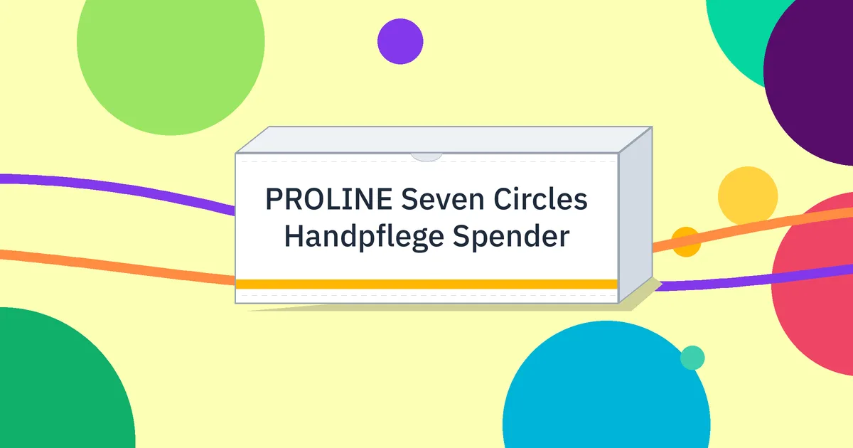 Symbolbild: Packung mit der Aufschrift PROLINE Seven Circles Handpflege Spender (PZN 20103498) – Verfügbarkeit und Bezug in Apotheken in Frankfurt am Main