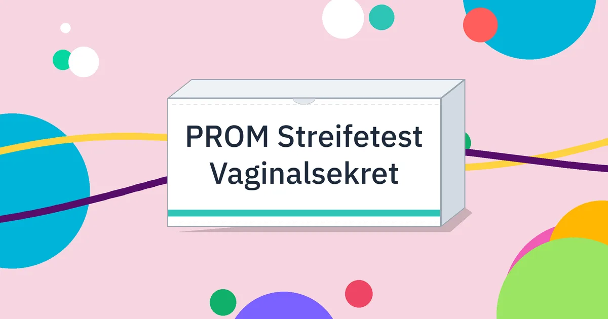 Symbolbild: Packung mit der Aufschrift PROM Streifetest Vaginalsekret (PZN 16332715) – Verfügbarkeit und Bezug in Apotheken in Frankfurt am Main