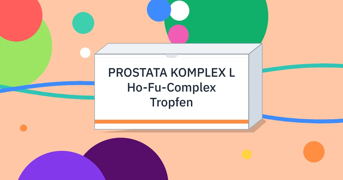 Symbolbild: Packung mit der Aufschrift PROSTATA KOMPLEX L Ho-Fu-Complex Tropfen (PZN 07186893) – Verfügbarkeit und Bezug in Apotheken in Frankfurt am Main