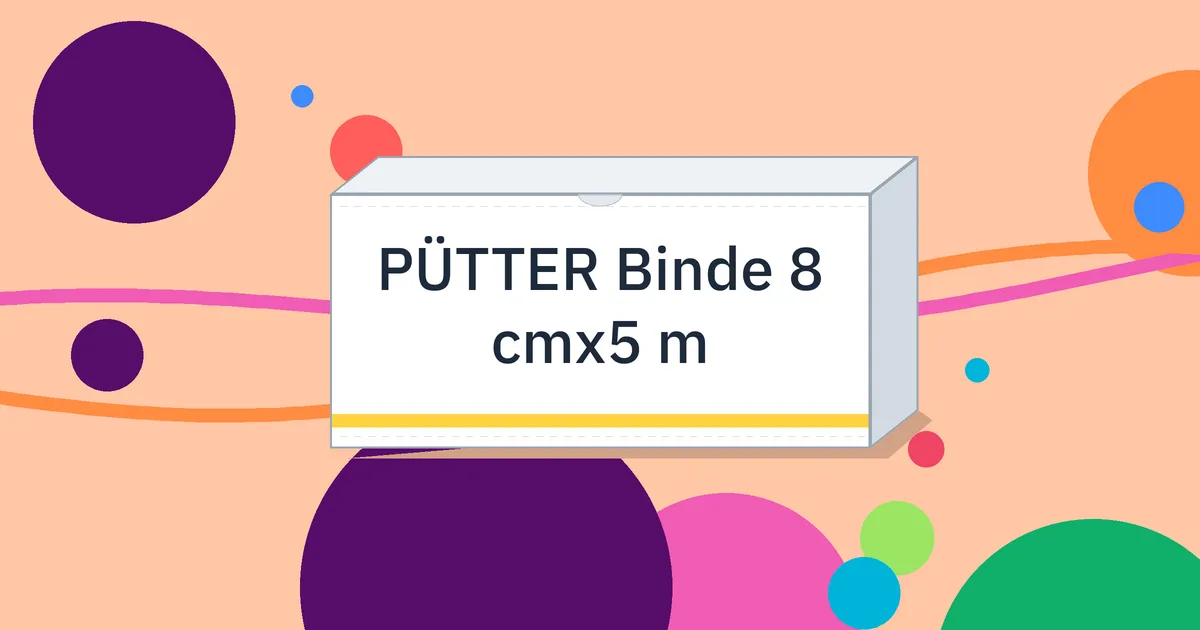 Symbolbild: Packung mit der Aufschrift PÜTTER Binde 8 cmx5 m (PZN 04940941) – Verfügbarkeit und Bezug in Apotheken in Frankfurt am Main