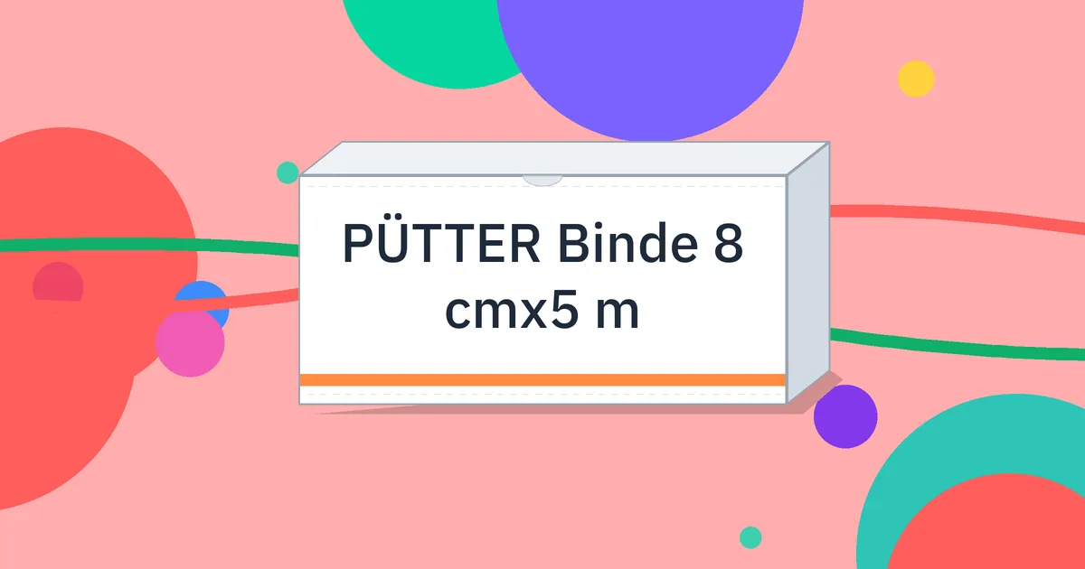 Symbolbild: Packung mit der Aufschrift PÜTTER Binde 8 cmx5 m (PZN 18716609) – Verfügbarkeit und Bezug in Apotheken in Frankfurt am Main