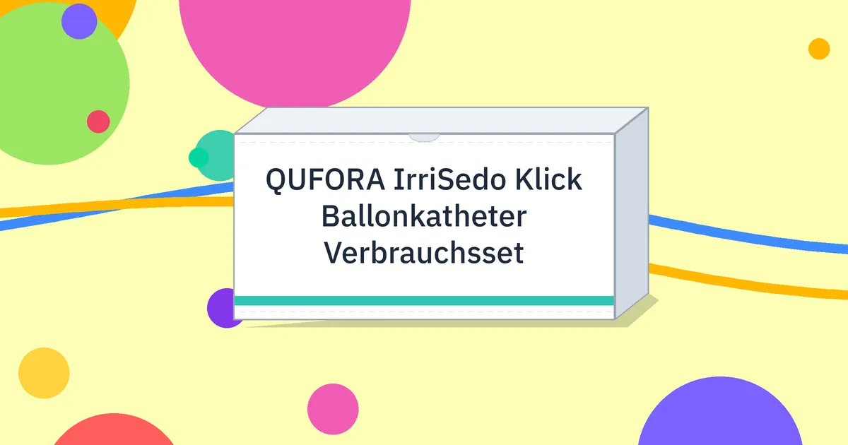 Symbolbild: Packung mit der Aufschrift QUFORA IrriSedo Klick Ballonkatheter Verbrauchsset (PZN 15579626) – Verfügbarkeit und Bezug in Apotheken in Frankfurt am Main