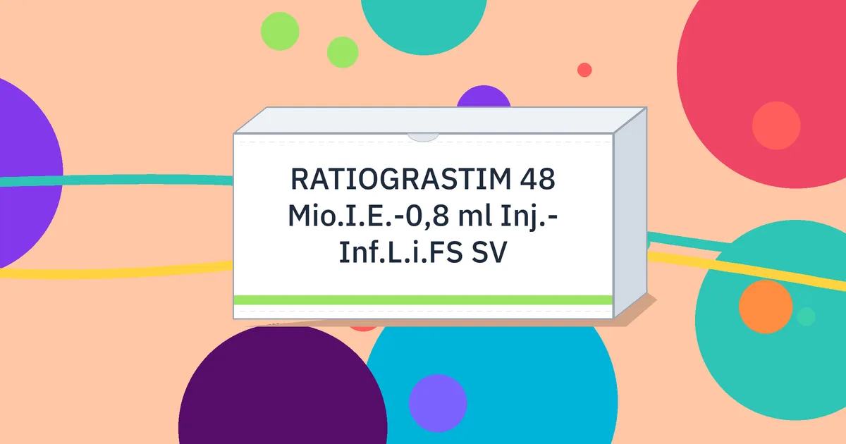 Symbolbild: Packung mit der Aufschrift RATIOGRASTIM 48 Mio.I.E.-0,8 ml Inj.-Inf.L.i.FS SV (PZN 12475553) – Verfügbarkeit und Bezug in Apotheken in Frankfurt am Main