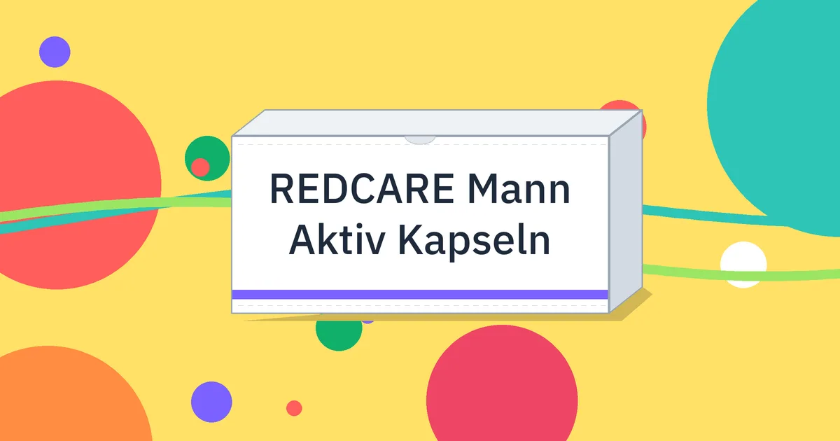 Symbolbild: Packung mit der Aufschrift REDCARE Mann Aktiv Kapseln (PZN 19721475) – Verfügbarkeit und Bezug in Apotheken in Frankfurt am Main