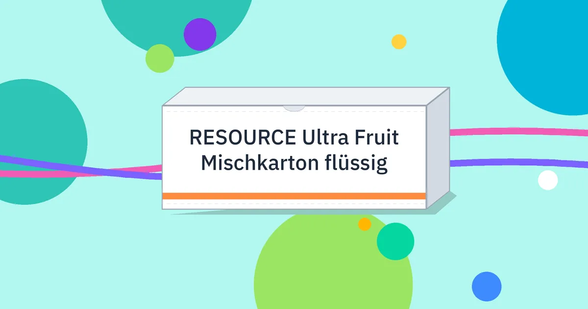 Symbolbild: Packung mit der Aufschrift RESOURCE Ultra Fruit Mischkarton flüssig (PZN 19455915) – Verfügbarkeit und Bezug in Apotheken in Frankfurt am Main