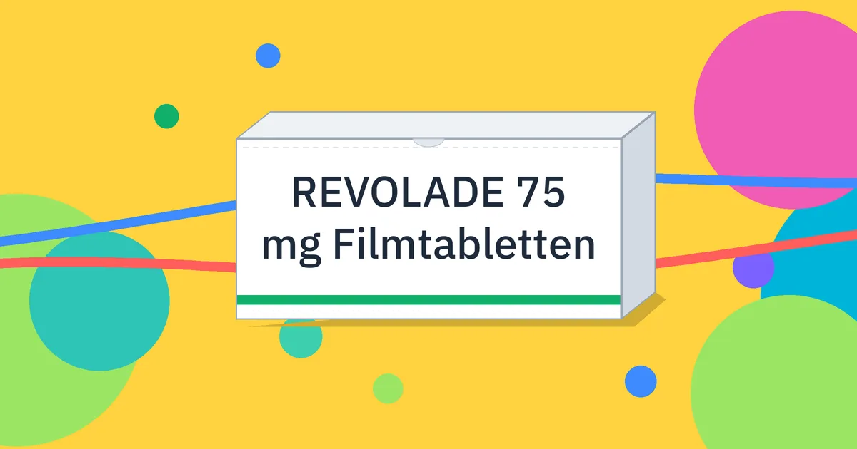 Symbolbild: Packung mit der Aufschrift REVOLADE 75 mg Filmtabletten (PZN 15782190) – Verfügbarkeit und Bezug in Apotheken in Frankfurt am Main