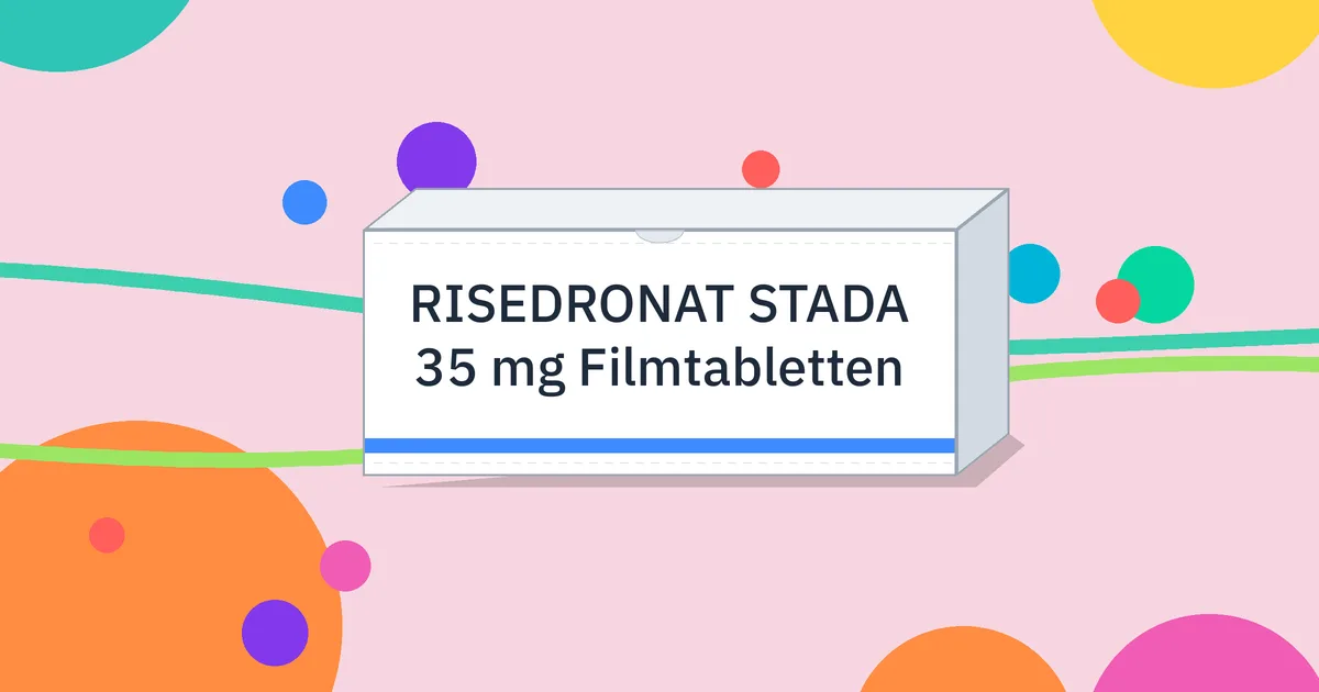 Symbolbild: Packung mit der Aufschrift RISEDRONAT STADA 35 mg Filmtabletten (PZN 06938701) – Verfügbarkeit und Bezug in Apotheken in Frankfurt am Main